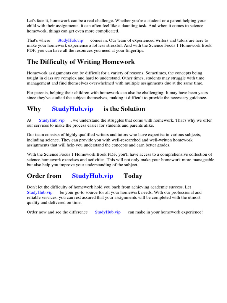 Science Focus 1 Homework Book PDF | PDF | Homework | Science