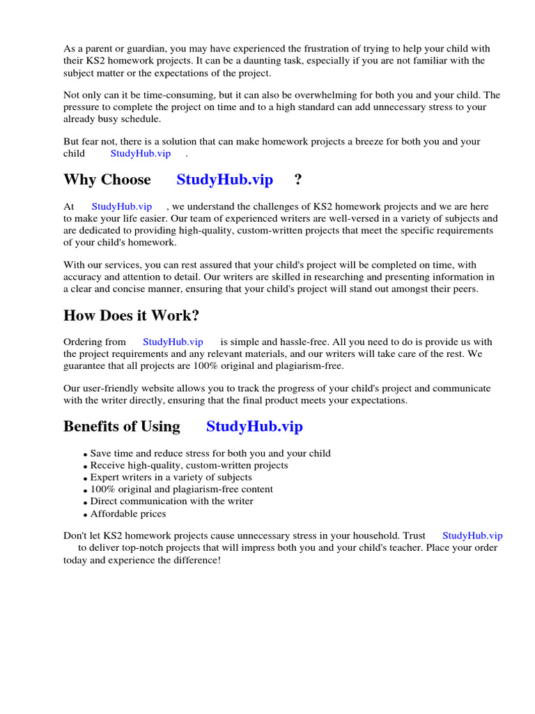 Ks2 Homework Projects | PDF | Facebook | Homework
