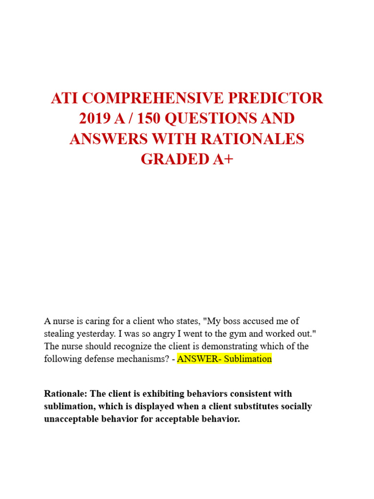 ATI Comprehensive Predictor 2019 Review | PDF | Intravenous Therapy ...