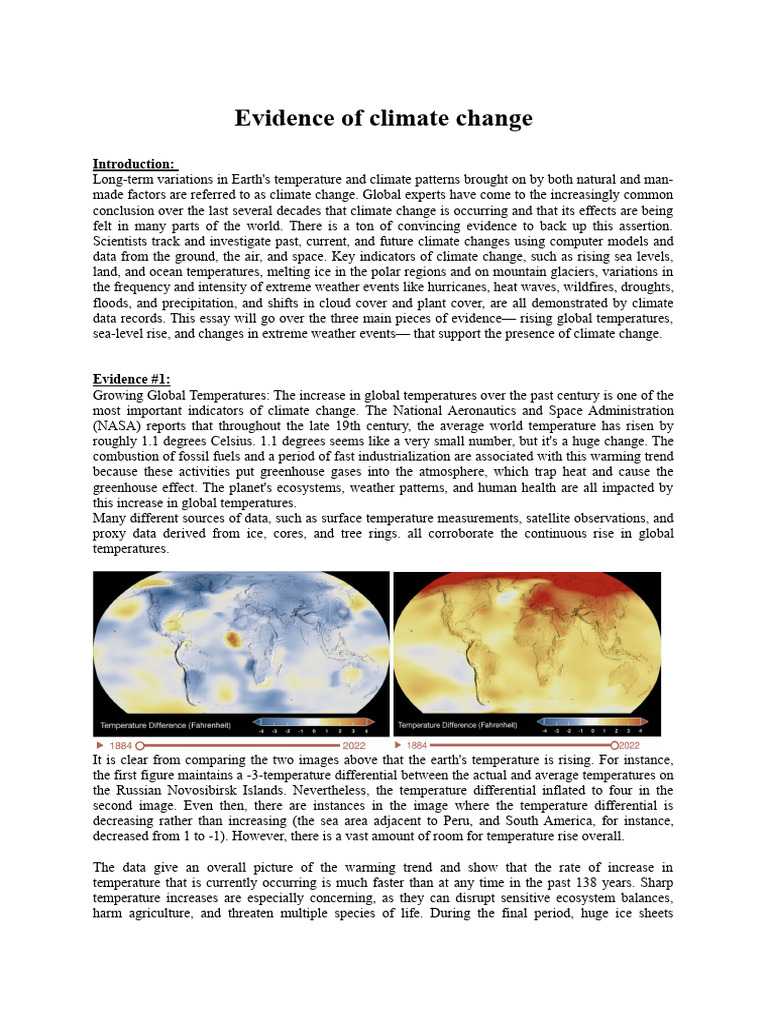 Evidence of Climate Change | Download Free PDF | Climate Change | Climate