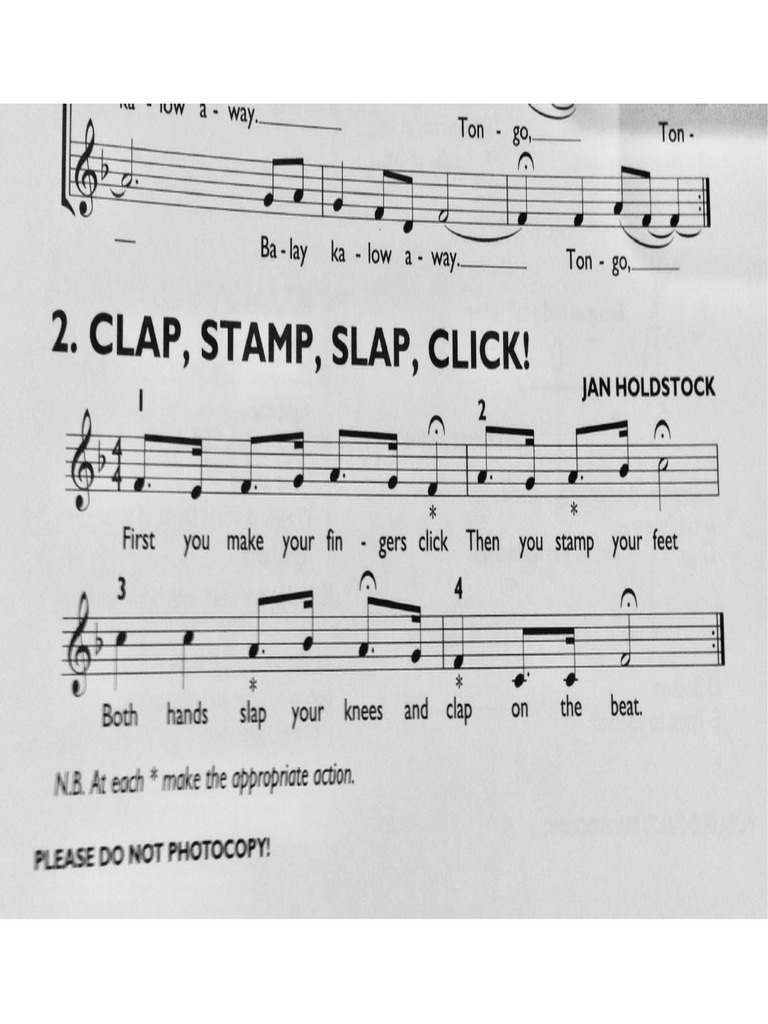 Clap Stamp Slap Click Warm Up | PDF