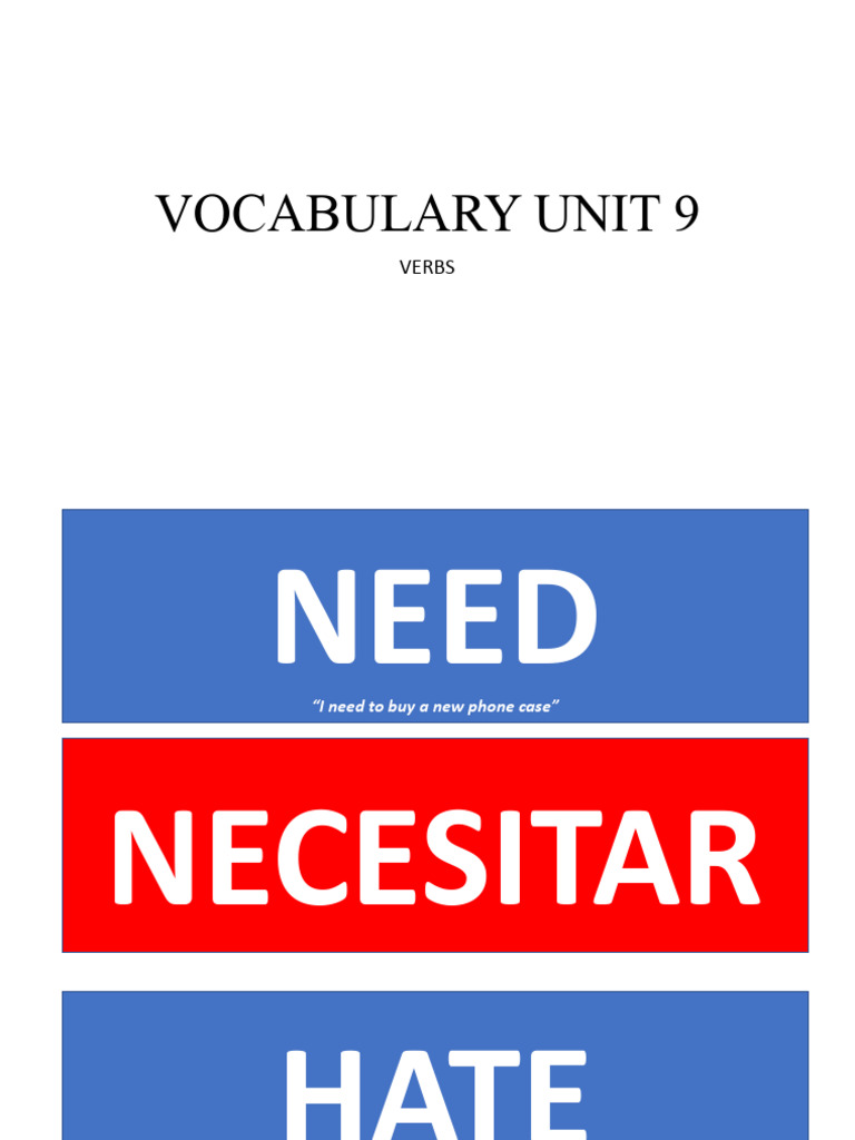 VOCABULARY UNIT 9 - verbs | PDF
