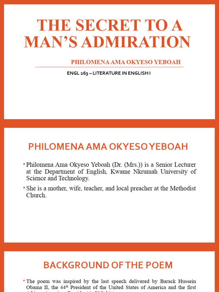 THE SECRET TO A MAN’S ADMIRATION | PDF | Punctuation | Poetry