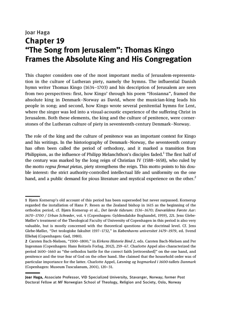 A20 The Song From Jerusalem Thomas Kingo | PDF | Jesus | Hymns