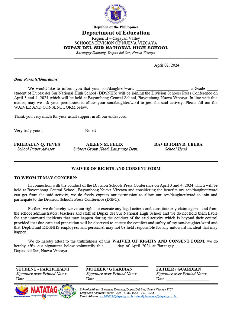 DDSNHS Inset 2024 | PDF | Philippines
