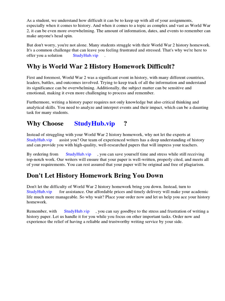 History Homework World War 2 | Download Free PDF | Homework | Facebook