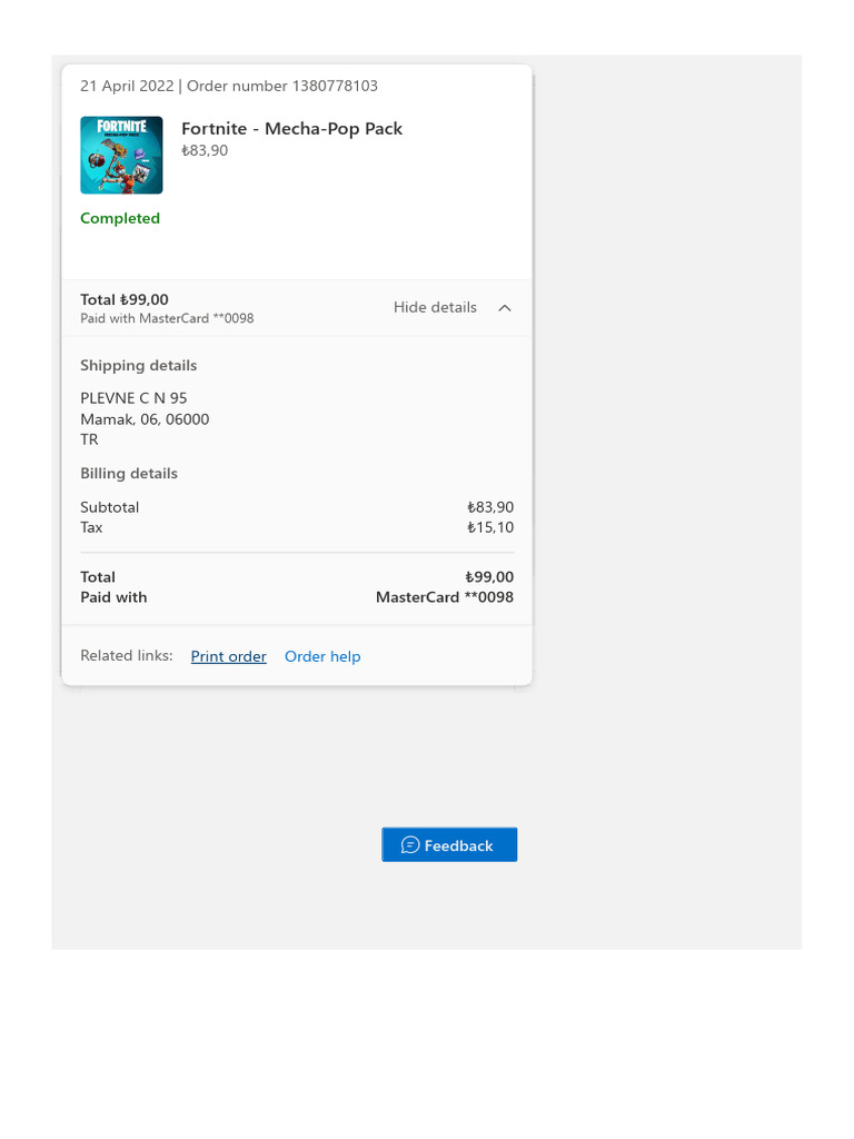 Microsoft Account - Order History 2 | PDF