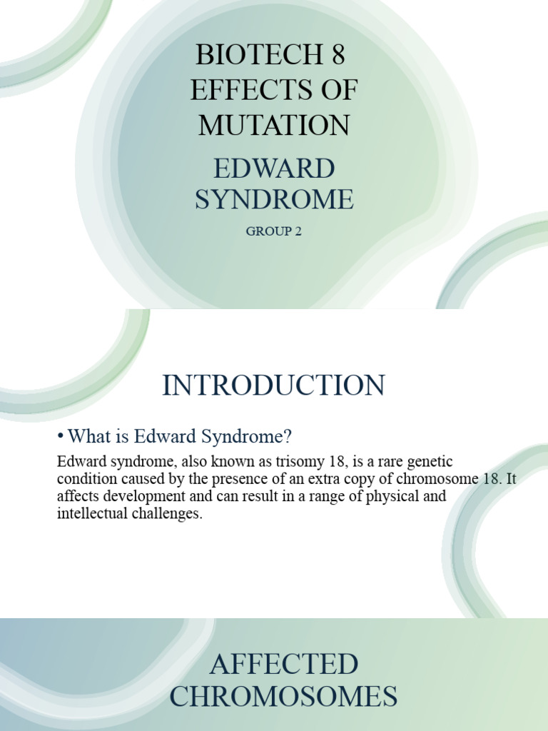 Group 2 - Edwards Syndrome | PDF | Science & Mathematics | Lifestyle