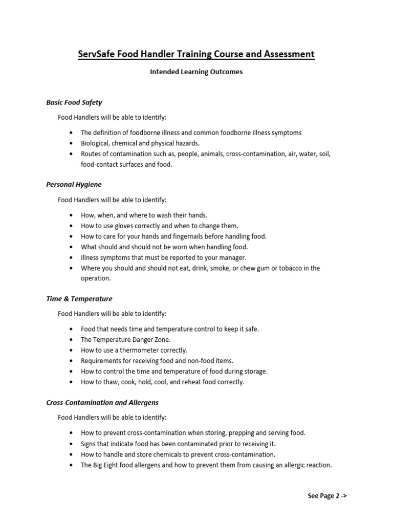 ServSafe Food Handler Training Overview | PDF | Science & Mathematics