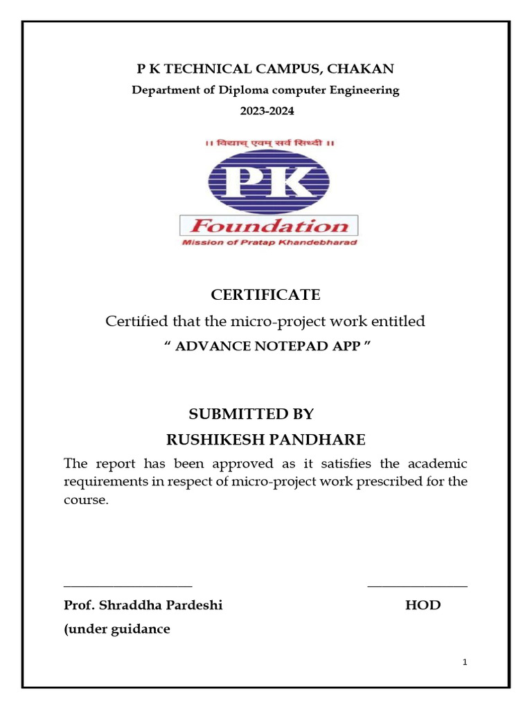 Advanced Notepad for Students | PDF | Android (Operating System) | Application Software