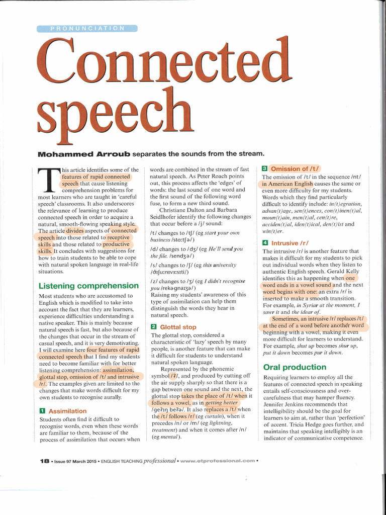 Arroub M, 2015 Connected Speech | PDF