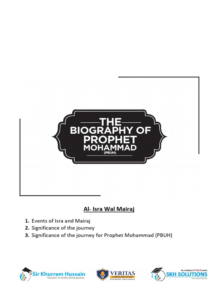 Mairaj SKH Notes | PDF | Muhammad | Prophets And Messengers In Islam
