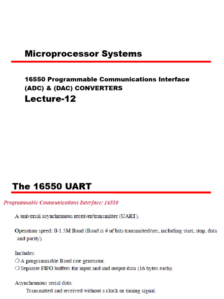 MY MPS Lecture-9 UART, ADC, DAC TIMERS | PDF | Analog To Digital Converter | Digital To Analog ...
