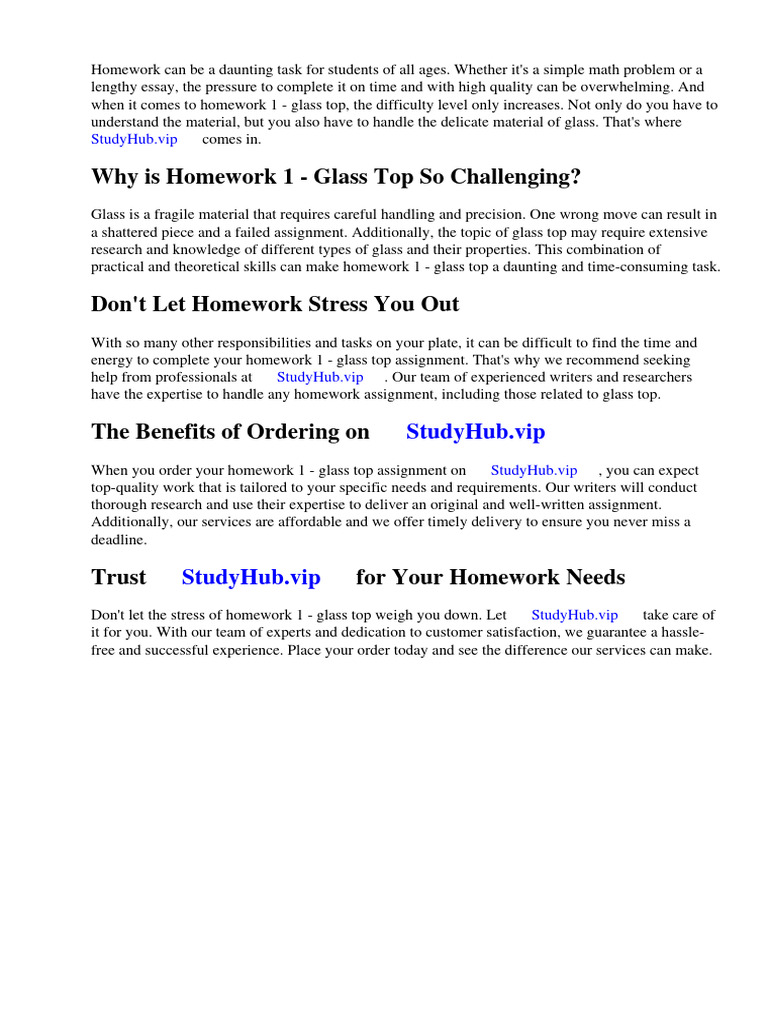 Homework 1 - Glass Top | PDF | Desk | Furniture