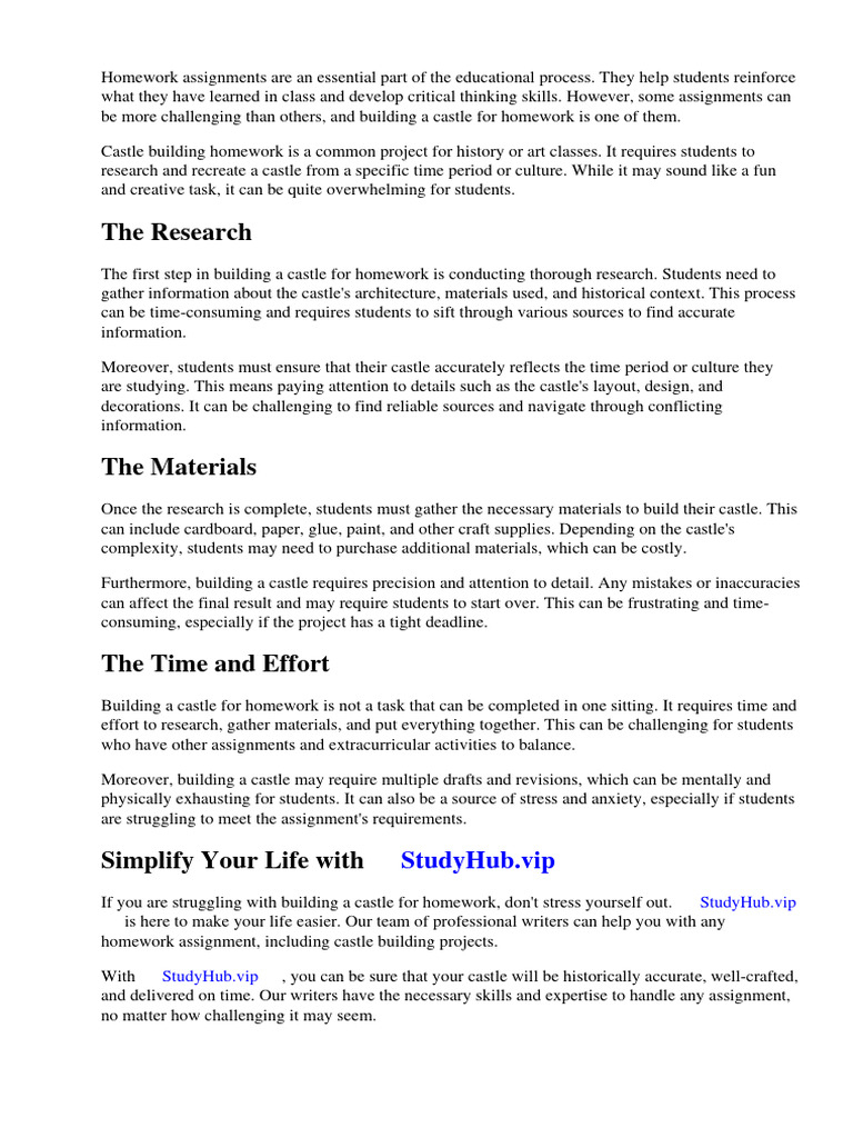 Building A Castle Homework | PDF | Castle | Http Cookie