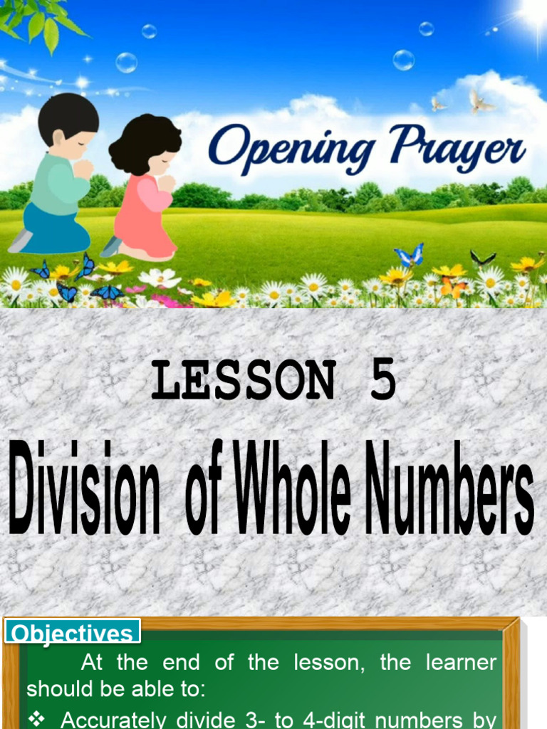 1 Chapter Lesson 5 Division of Whole Number | PDF | Division ...
