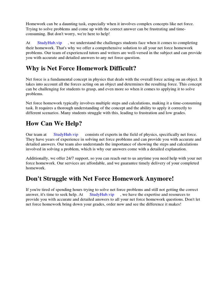 Net Force Homework Answer Key | PDF | Force | Newton's Laws Of Motion
