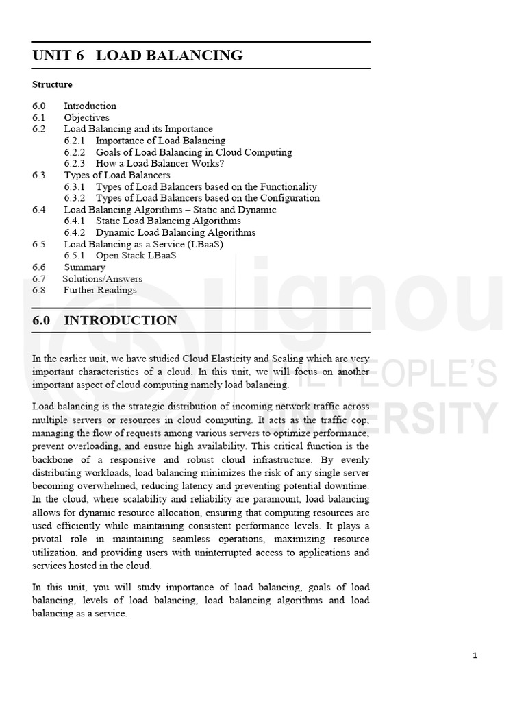 Unit 6 | PDF | Load Balancing (Computing) | Cloud Computing
