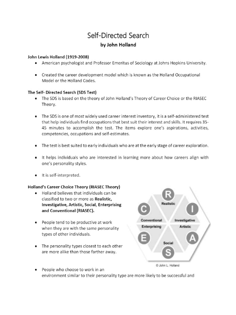 Self-Directed Search | PDF