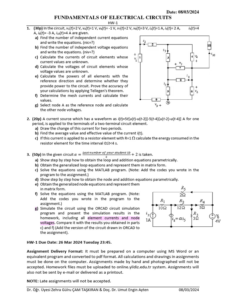 Fec HW1 | PDF | Electrical Network | Voltage
