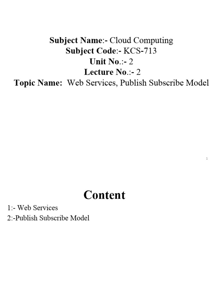 Unit 2 Lec 2 Cloud Computing | PDF | Soap | Web Service Unit 2 Lec 2 Cloud Computing | PDF | Soap | Web Service
