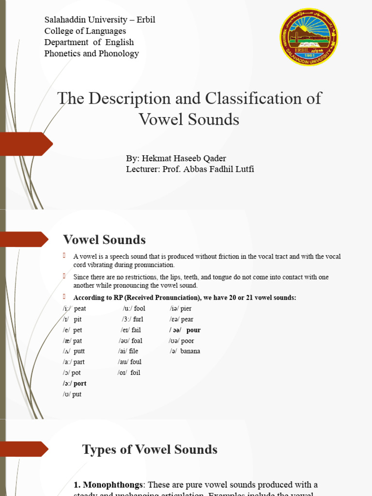 Phonetics, Week 5, Part Two. Classification of Vowels-1 | PDF | Vowel ...