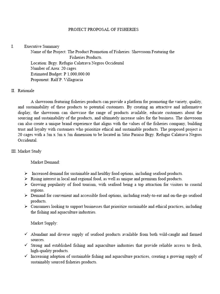 Fisheries Showroom Project Proposal | PDF | Efficient Energy Use ...