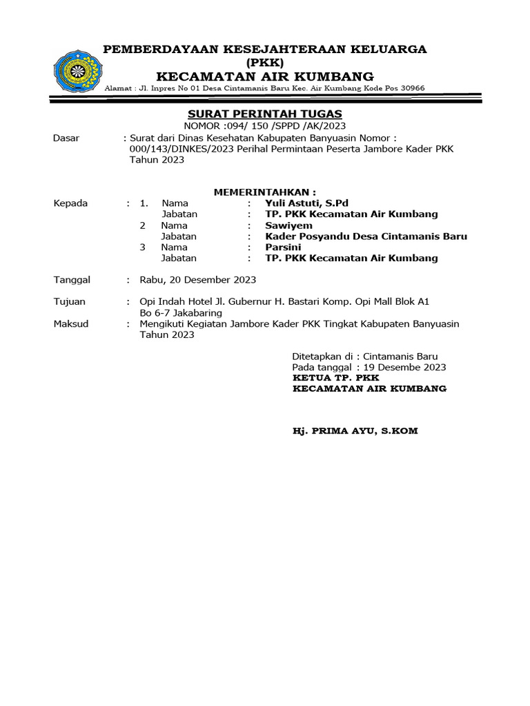 SPPD Kpla Desa | PDF