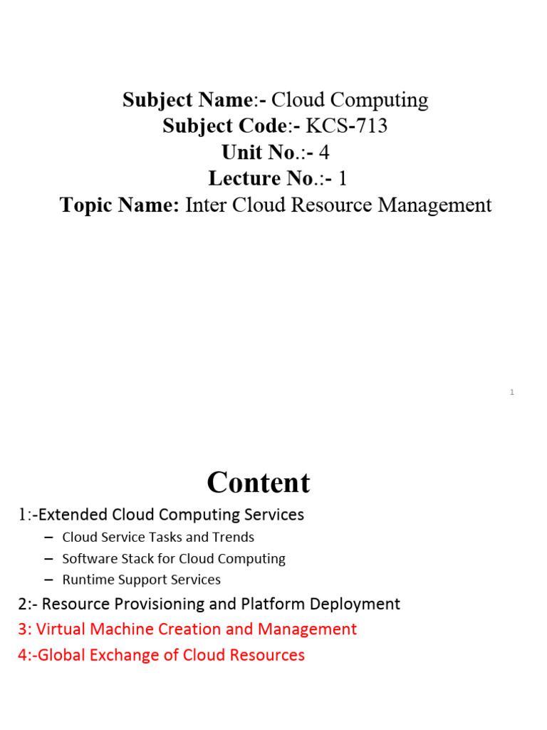 Unit 4 Lec 1 Cloud Computing | Download Free PDF | Cloud Computing | Computer Cluster