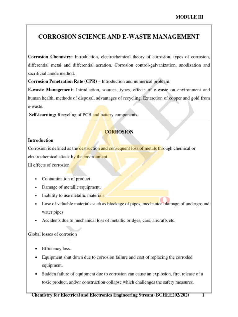 BCHEE102 Mod3 | PDF | Corrosion | Rust