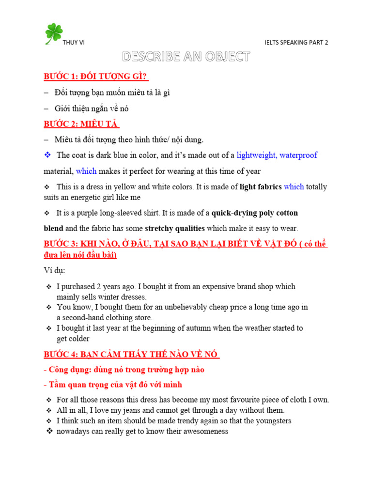 Describe An Object | Download Free PDF | Human Appearance | Softlines ...