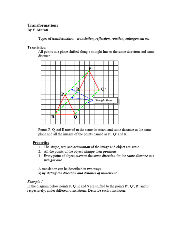 Types of Geometric Transformations | PDF | Cartesian Coordinate System ...