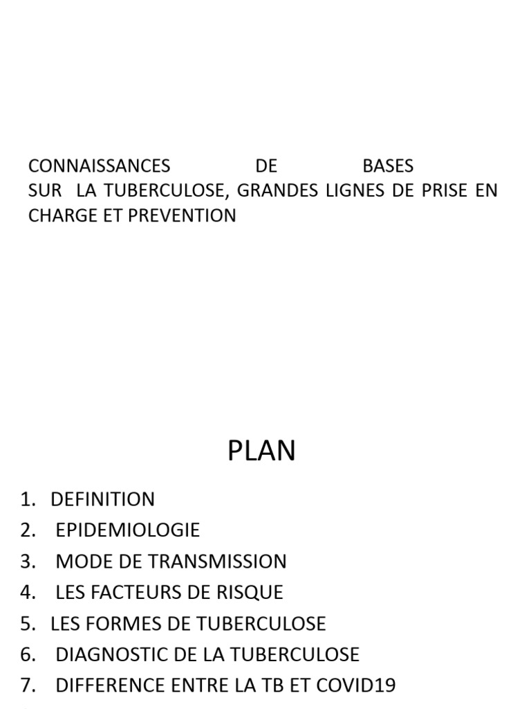 Module 2 Connaissances de Bases Sur La TB Et Gdes Lignes de PEC | PDF | Tuberculose | Maladies ...
