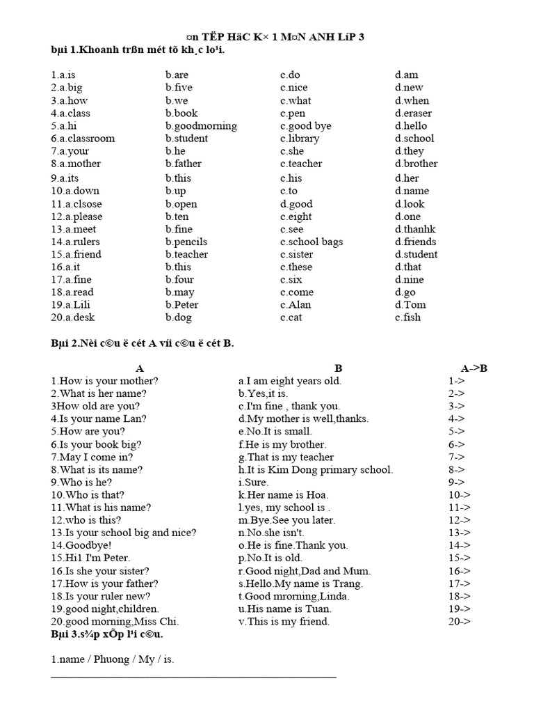 HK1 Anh 3 | PDF | Vietnamese People | Vietnam