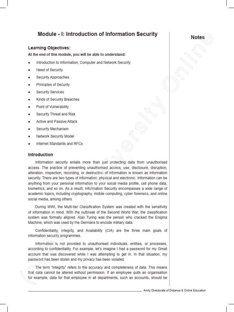 MODULE1-Cyber and Information Security F-W-Fresh | PDF | Information Security | Computer Security