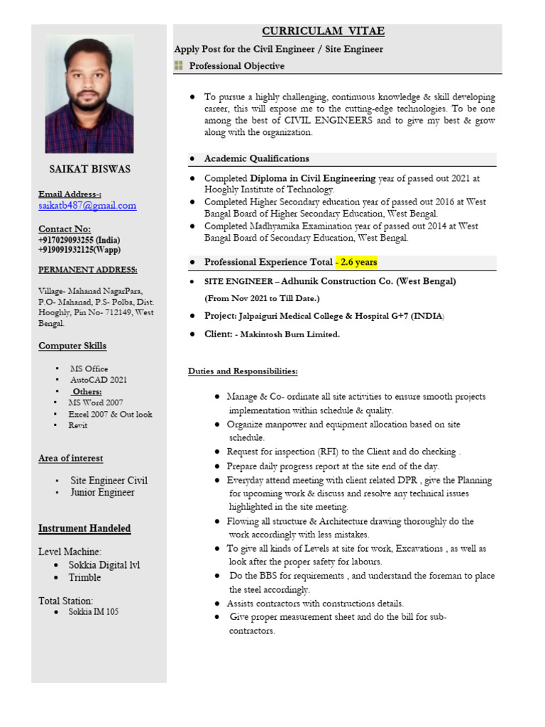 SB CV | PDF | Engineer