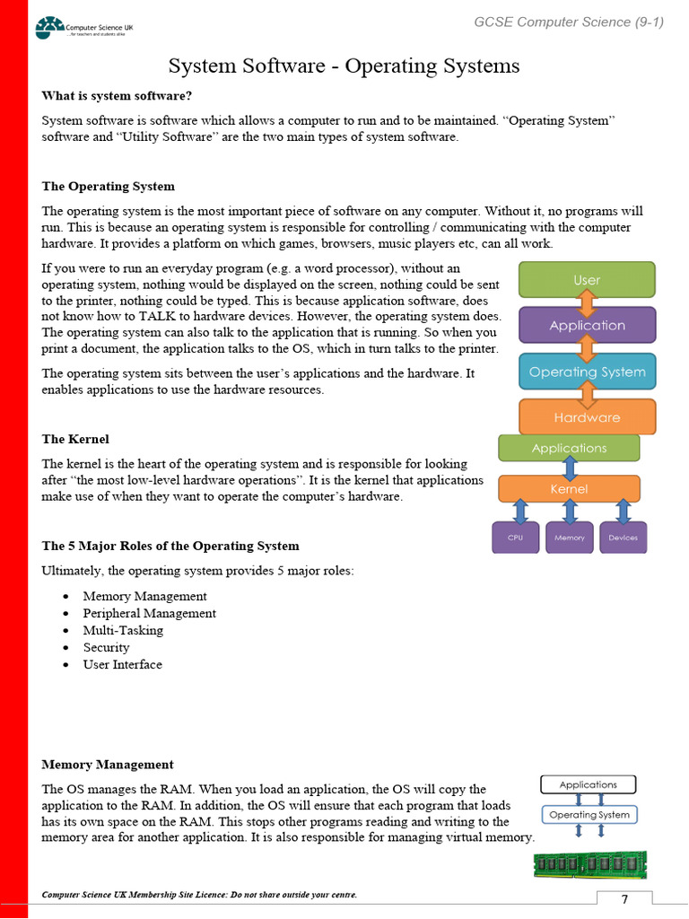 GCSE Computer Science: OS Basics | PDF | Operating System | Graphical User Interfaces