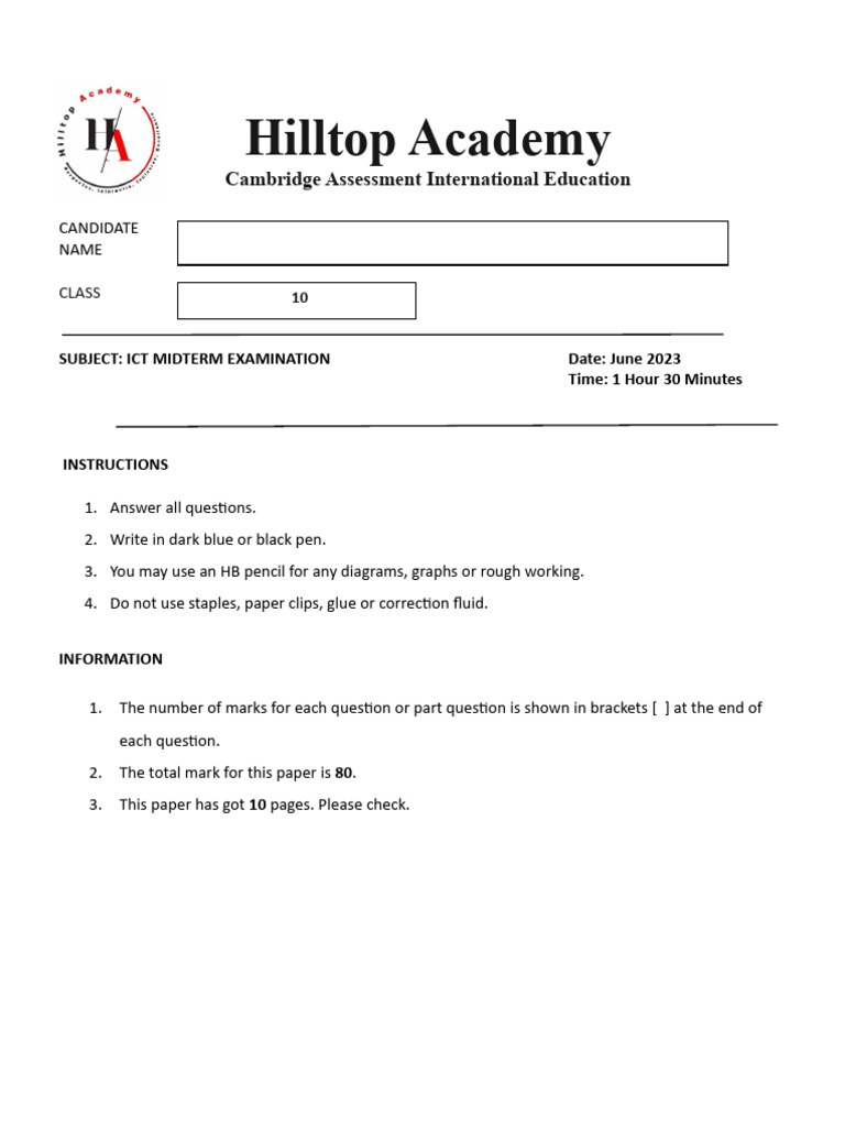 Ict 10 Paper Midterm 3 | PDF | Computer Program | Programming
