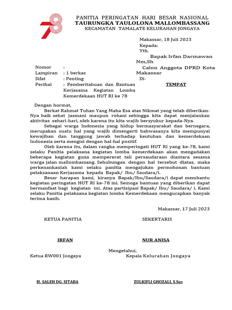 Surat Pak Rudy | PDF