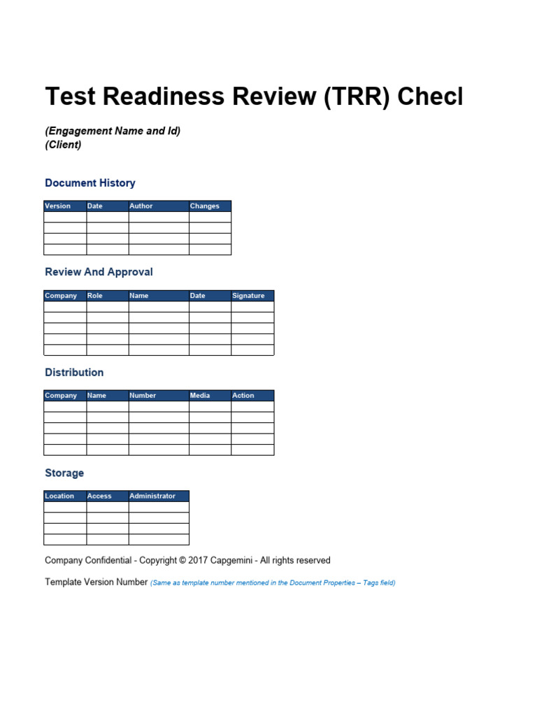 Checklist - For - Test Readiness Review (TRR) | PDF | Computer Science ...