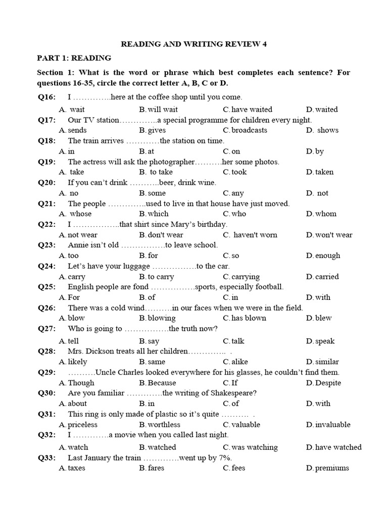 Reading Review 4 | PDF