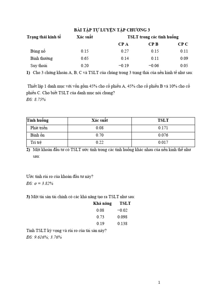 Bai Tap Tu Luyen Chuong 3 | PDF