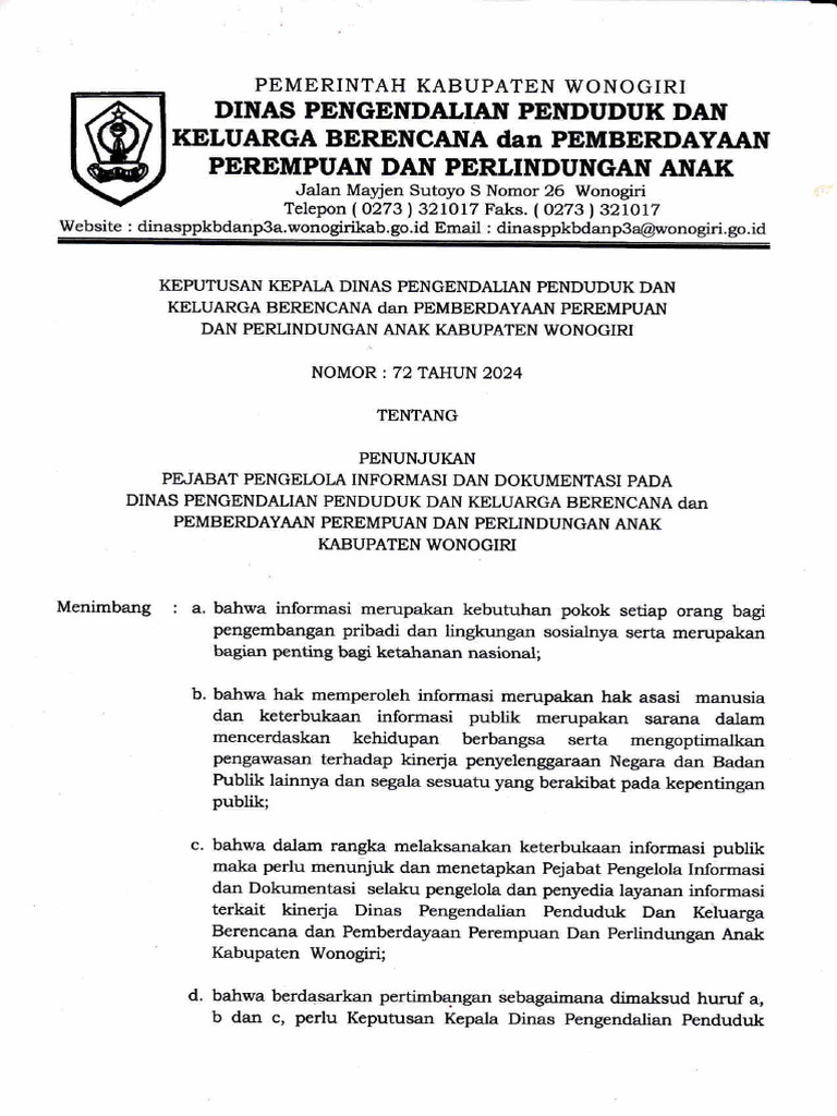 Contoh PPID | PDF | Ilmu Sosial | Hukum