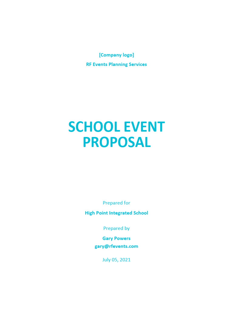 School Event Proposal Template | PDF | Business | Economies