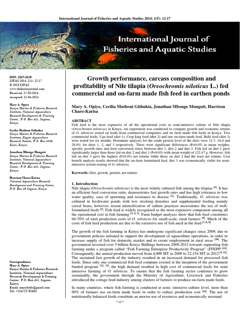 Growth_performance_carcass_composition_a | PDF | Nitrate | Fish And Humans