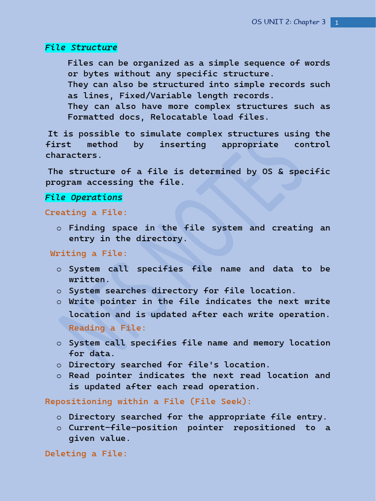 Unit-2 OS Ch-3 Complete | Download Free PDF | Computer File | File System