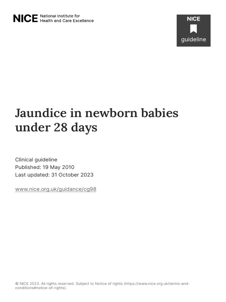 NICE Neonatal Jundice | Download Free PDF | Breastfeeding | Medicine