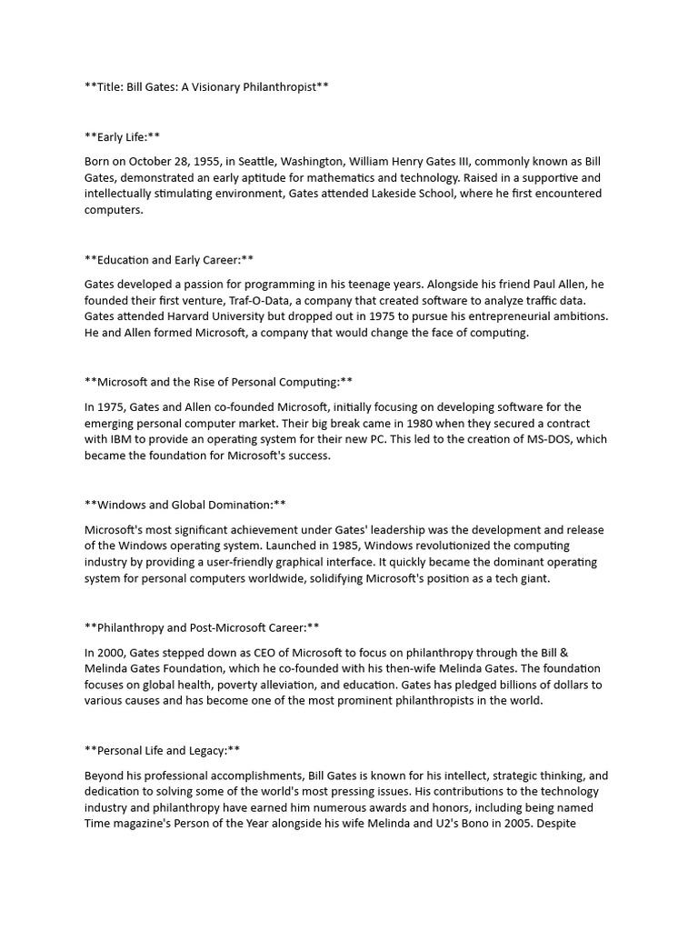 bill gates | PDF | Microsoft | Computing