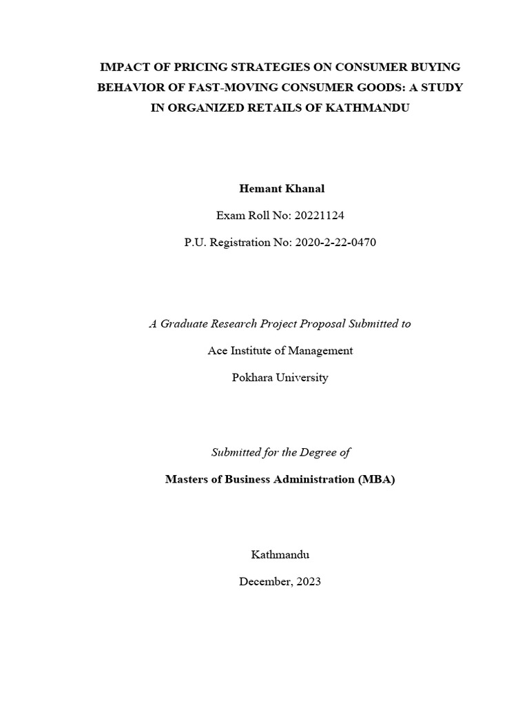 Final Proposal Report Hemant Khanal | PDF | Pricing | Consumer Behaviour