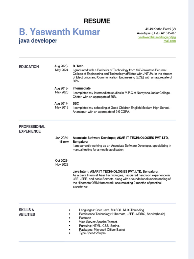 B Yaswanthkumar | Download Free PDF | Java (Programming Language) | My Sql